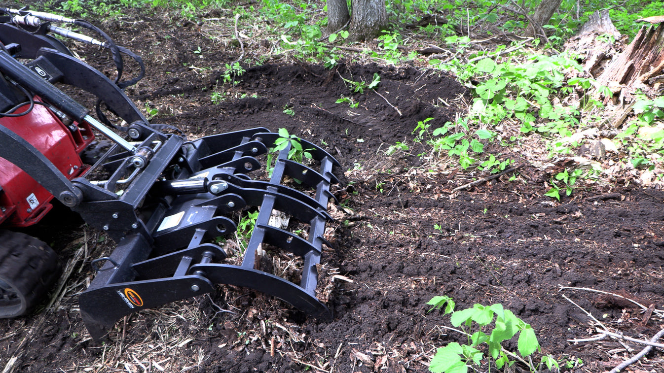 Mini Skid Steer Grapple Rake | Quick Claw Mini-Industrial Mini Grapple ...