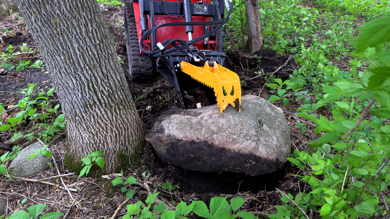 Mini Skid Steer Stump Bucket Grapple – Quick Attach