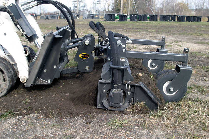 Mini Skid Steer Harley Rake/Soil Conditioner | Quick Power Scape Mini ...
