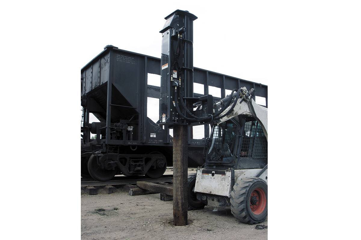 Skid Steer Drop Hammer Post Driver | Quick Sledge-Commercial Post ...