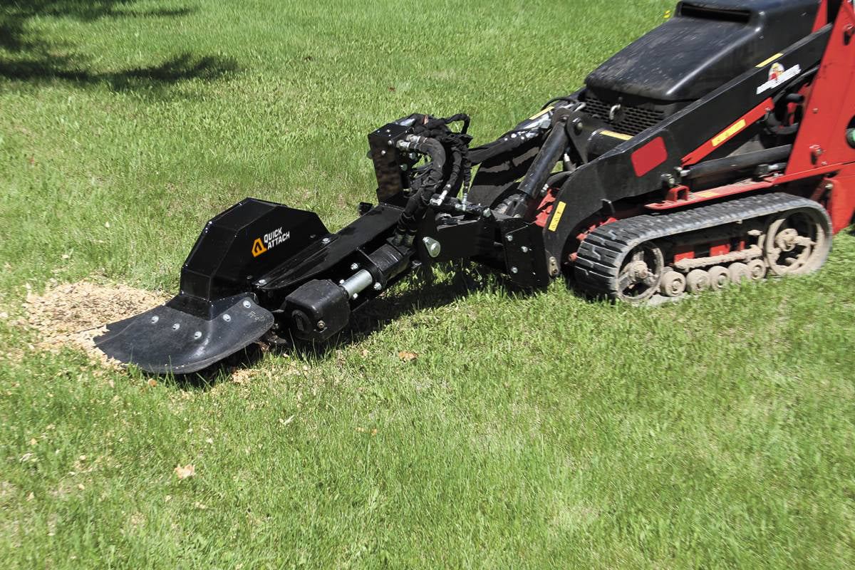 Mini Skid Steer Stump Grinder | The Quick Stump-Away Mini – Quick Attach