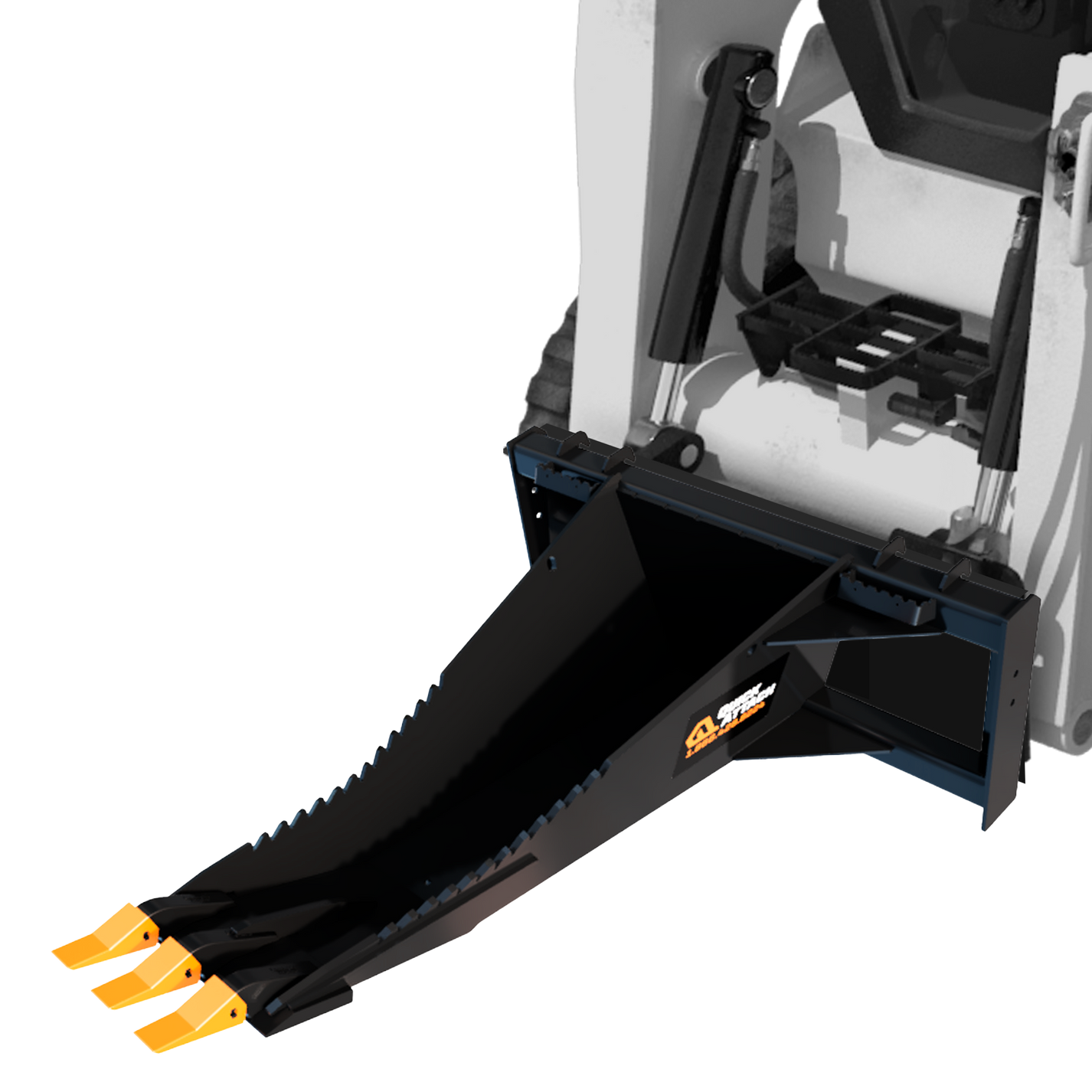 Skid Steer Stump Bucket | The Mighty Dig – Quick Attach